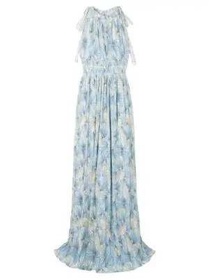 VERONICA BEARD Veronica Beard Yardley Printed Sleeveless Ruffled Maxi Dress