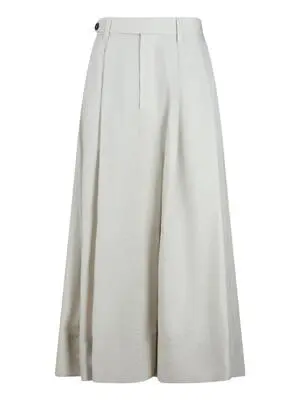 Brunello Cucinelli Poplin Sartorial Skirt - White