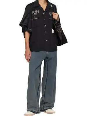 Mihara Yasuhiro Bowling Shirt - Black
