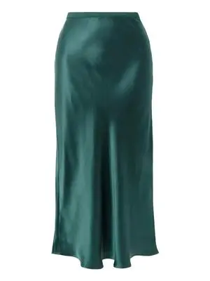 ANINE BING Bar Silk Skirt - Emerald