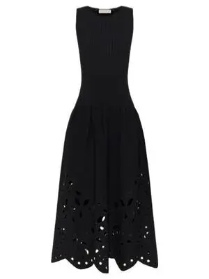 ULLA JOHNSON Ulla Johnson Sleeveless Round Neck Corset Dress With Floral Cut-Outs