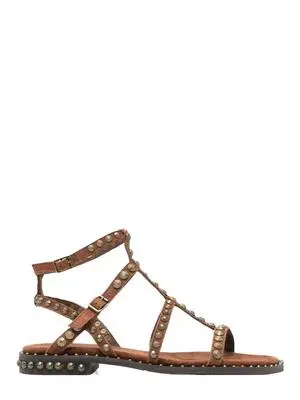 Ash Nailed Flat Sandals - Brown