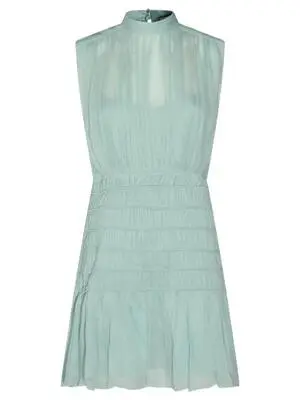 TWINSET Sleeveless High Neck Shirred Dress - No