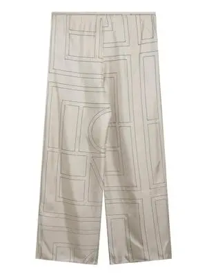 TOTEME Toteme Monogram Wide-Leg Pants Ivory