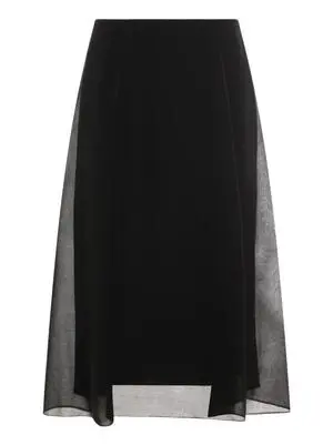 Brunello Cucinelli Flared Hem Midi Skirt - Black