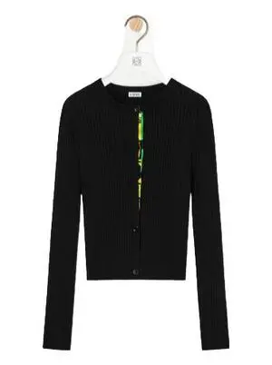 Loewe Round Neck Cardigan - Black/multicolor
