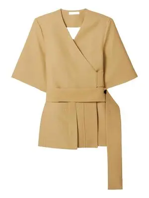Co Name' Woven Wrap Top - Camel