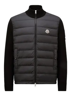 Moncler Zip-up Knit Padded Cardigan - Black