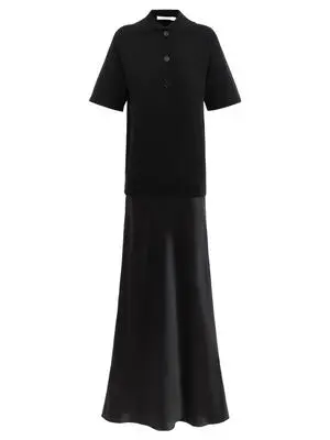Christopher Esber Short Sleeve Collared Dress - Black