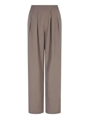 Emporio Armani Pleated Elastic-waist Trousers - Brown