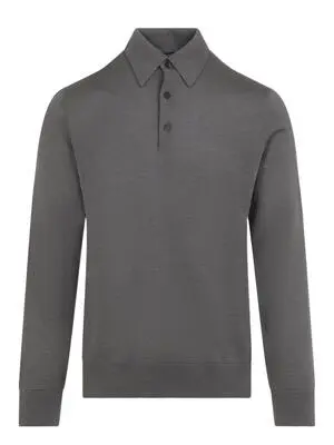 Zegna Long-sleeved Polo Shirt - Black