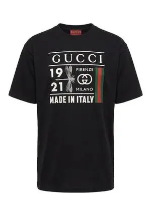 Gucci Logo Printed Crewneck T-shirt - Black