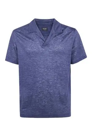 Zegna Short-sleeved Polo Shirt - Blue