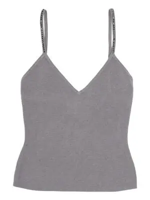 Retrofete Embellished Strap Knit Top - Gray