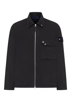 Stone Island Zipped Denim Overshirt - Black