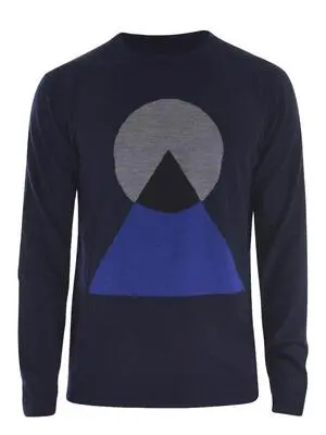 Kenzo Geometric Pattern Crew Neck Sweater - Black