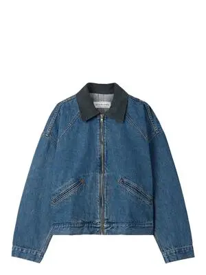 SLVRLAKE Camden Corduroy-trimmed Denim Jacket - Blue