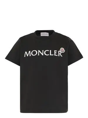 Moncler Logo Printed Crewneck T-shirt - Black