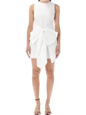 ROTATE BY BIRGER CHRISTENSEN Sleeveless Bow Dress - White