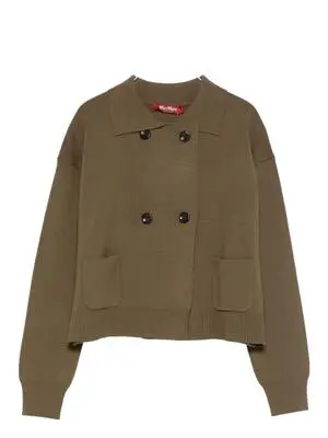 Max Mara Double-breasted Long Sleeve Jacket - Brown