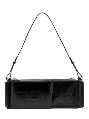 DIESEL® Logo Embossed Shoulder Bag - Black