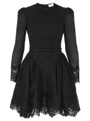Zimmermann Lace-trimmed Mini Dress - Black