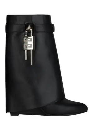 Givenchy Shark Lock Wedge Ankle Boots - Black