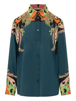 Etro Printed Long Sleeve Shirt - Blue