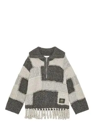 GANNI Ganni Patchwork Fringe Jumper