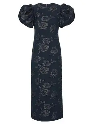 ROTATE BY BIRGER CHRISTENSEN Floral Puff Sleeve Maxi Dress - Blue