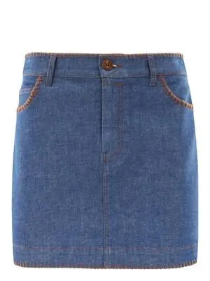 Zimmermann Belt Loop Skirt - Railway Blue