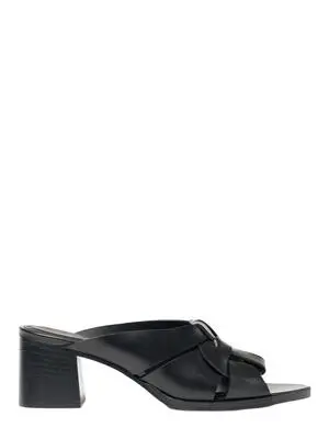 SCAROSSO Round-toe High-heeled Sandals - Black