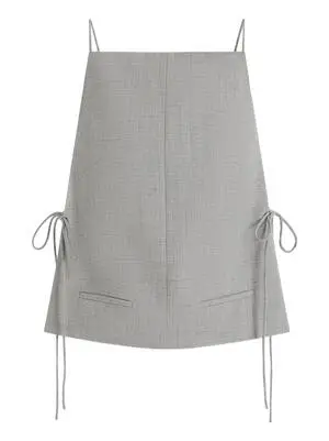 ST. AGNI Side-tie Top With Decorative Pockets - Gray