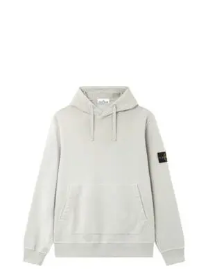 Stone Island Stone Island Logo Patch Drawstring Hoodie Pearl Gray