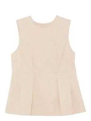 Vince Pleated Sleeveless Top - Nude