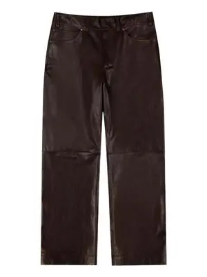 ENTIRE STUDIOS Leather Straight-leg Trousers - Dark Brown