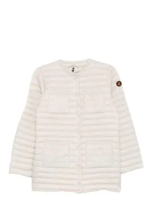 SAVE THE DUCK Quilted Jacket With Snap Button Closure - White