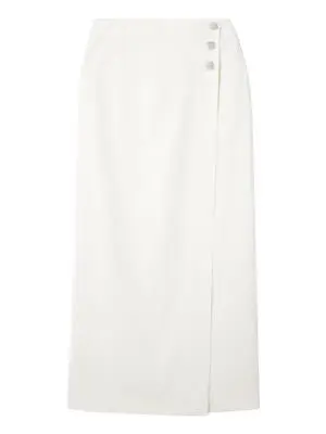Tove Sindy Woven Midi Skirt - White