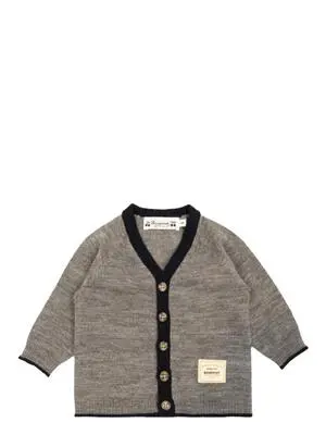Bonpoint Buttoned V-neck Cardigan - Gray