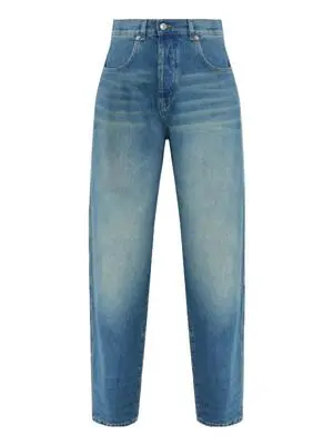 Moschino Curved-leg Jeans With Washed Finish - Blue