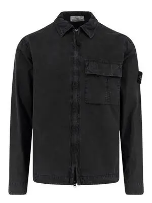 Stone Island Zip Front Overshirt - Black