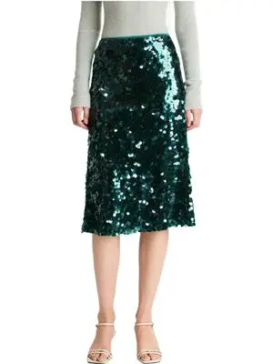 Vince Sequined Midi Skirt - Juniper