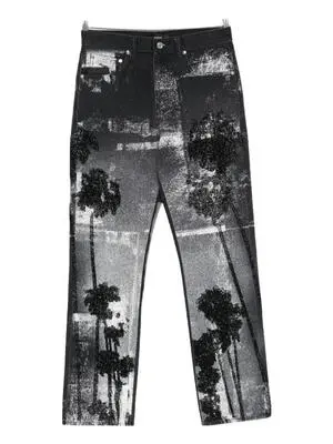 PURPLE BRAND Belt Loop Jeans With Printed Detail - Black