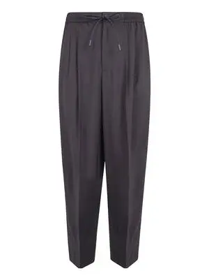 PT TORINO Drawstring Casual Pants With Pleats - Dark Brown