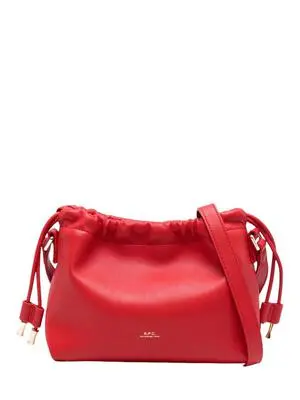 A.p.c. Ninon Logo Embossed Mini Shoulder Bag - Red