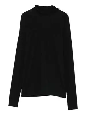 TOTEME Long-sleeved High-neck Top - Black
