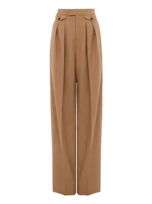 Chloé Flap-pocket Tailored Trousers - Coconut Brown