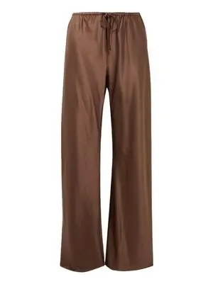 Veronica Beard High-waisted Drawstring Wide Leg Pants - Brown