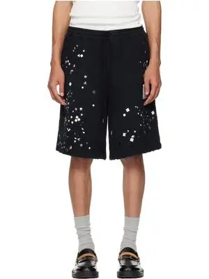 Mihara Yasuhiro Embellished Cotton Shorts - Black