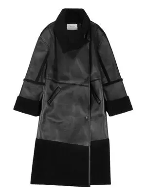 ENTIRE STUDIOS Shearling Long Coat - Black